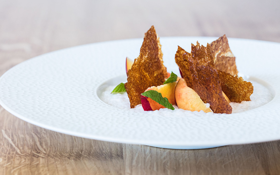 Tapioca aux nectarines du chef Shoro Ito - Recettes Gastronomico